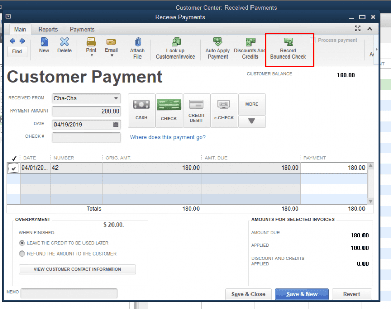 How To Record Returned Or Bounced Check In QuickBooks
